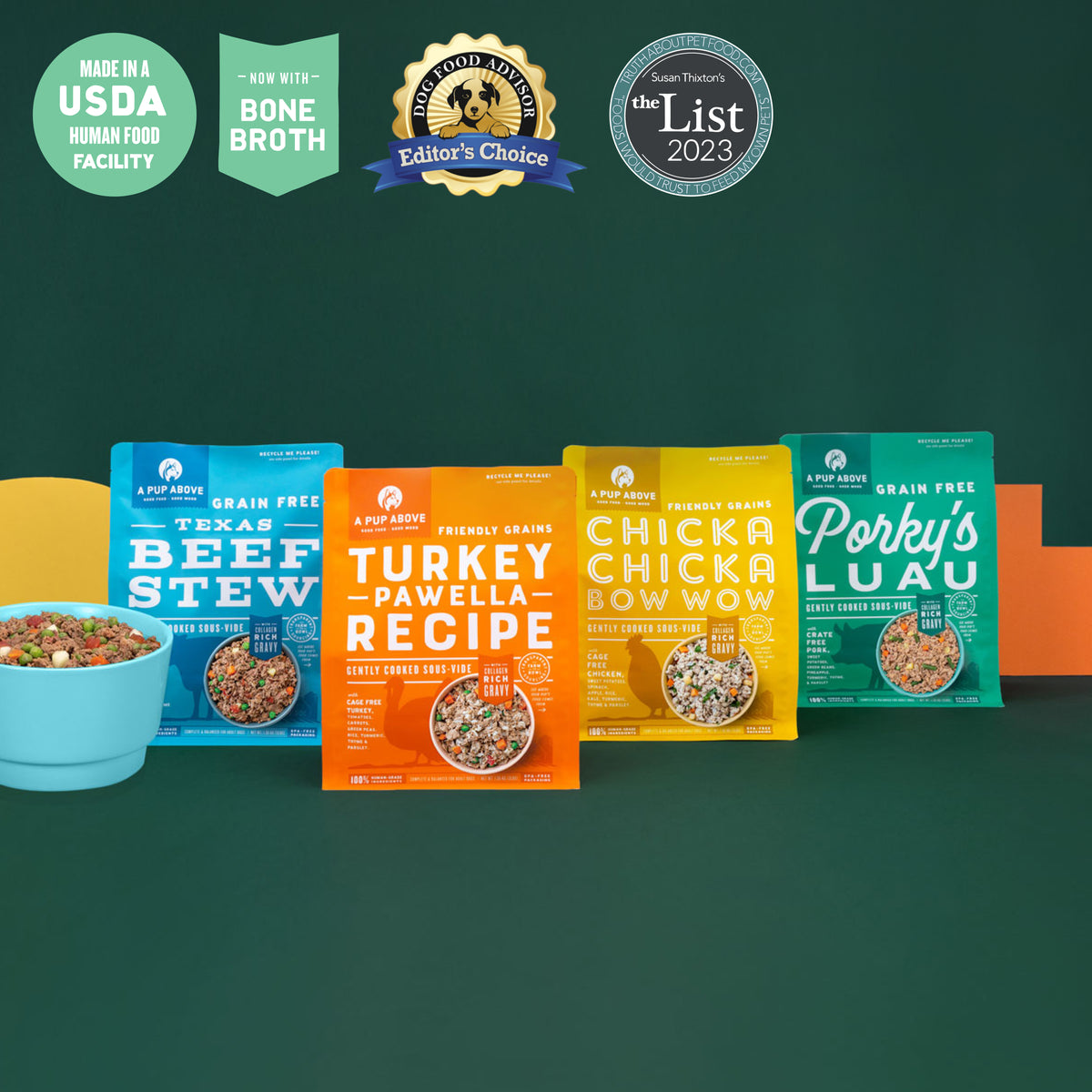 Healthy, Sous-vide, Human-Grade Dog Food Sampler Pack | A Pup Above